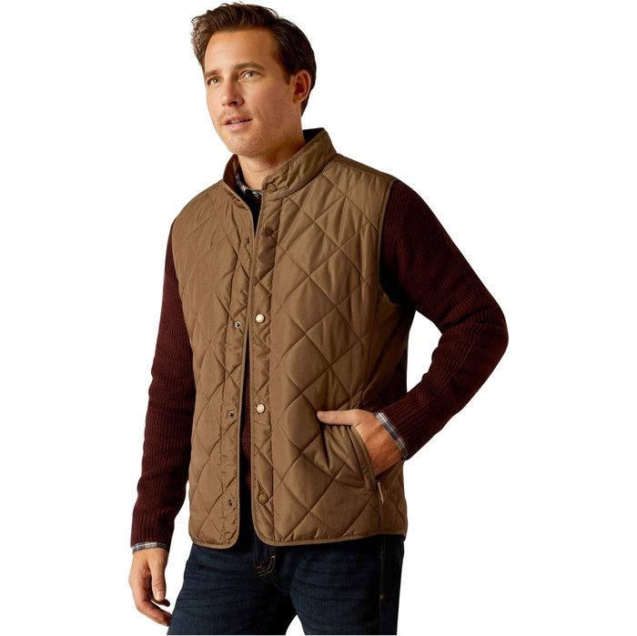 Ariat Mens Woodside Vest 10052749 - Camel Herringbone - Mens ...