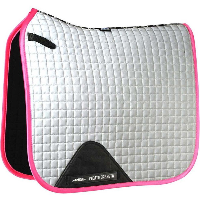 Weatherbeeta Reflective Prime Dressage Saddle Pad 1007118 - Silver Pink ...