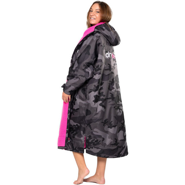 Dryrobe Advance Long Sleeve Change Robe V3 DR104V3 - Black Camo / Pink ...