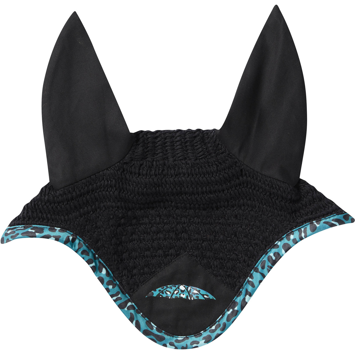 Weatherbeeta Prime Luxe Leopard Ear Bonnet 1006960 Turquoise Leopard ...