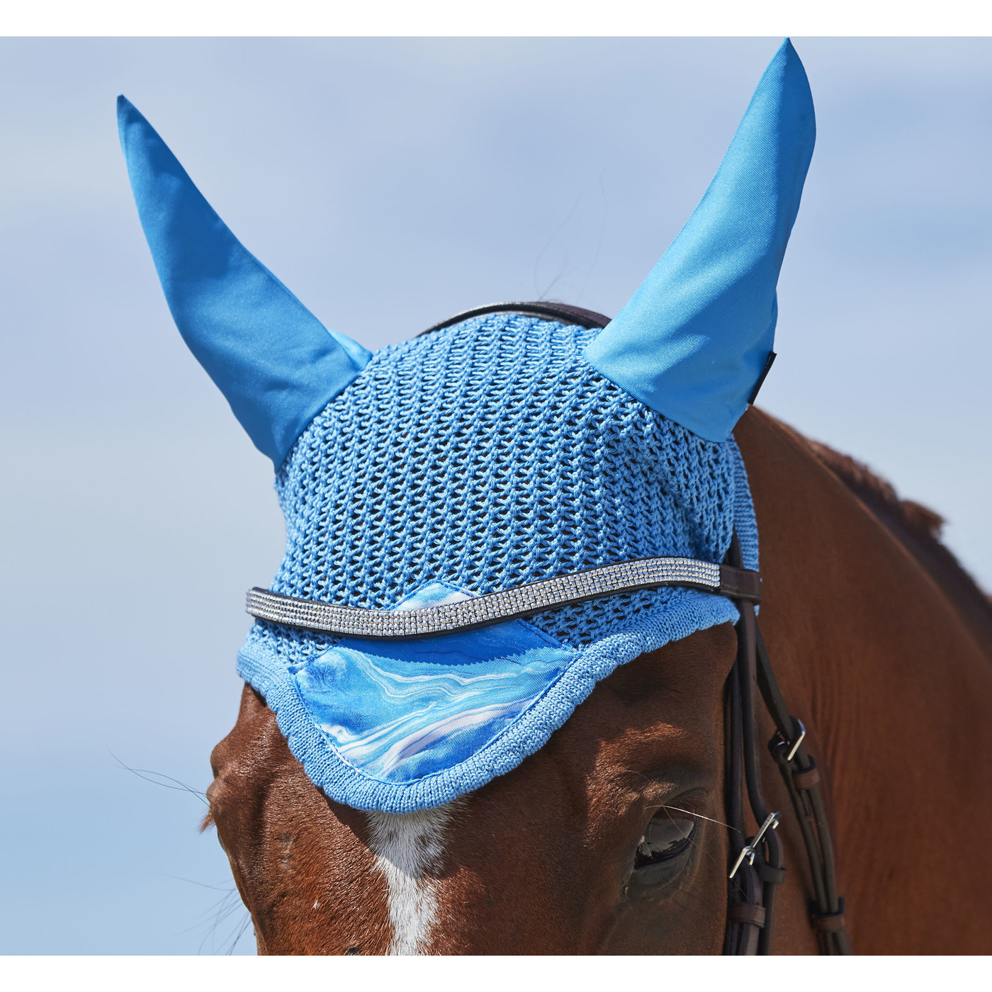 2022 Weatherbeeta Prime Marble Ear Bonnet 1008704 - Blue Swirl - Horse ...