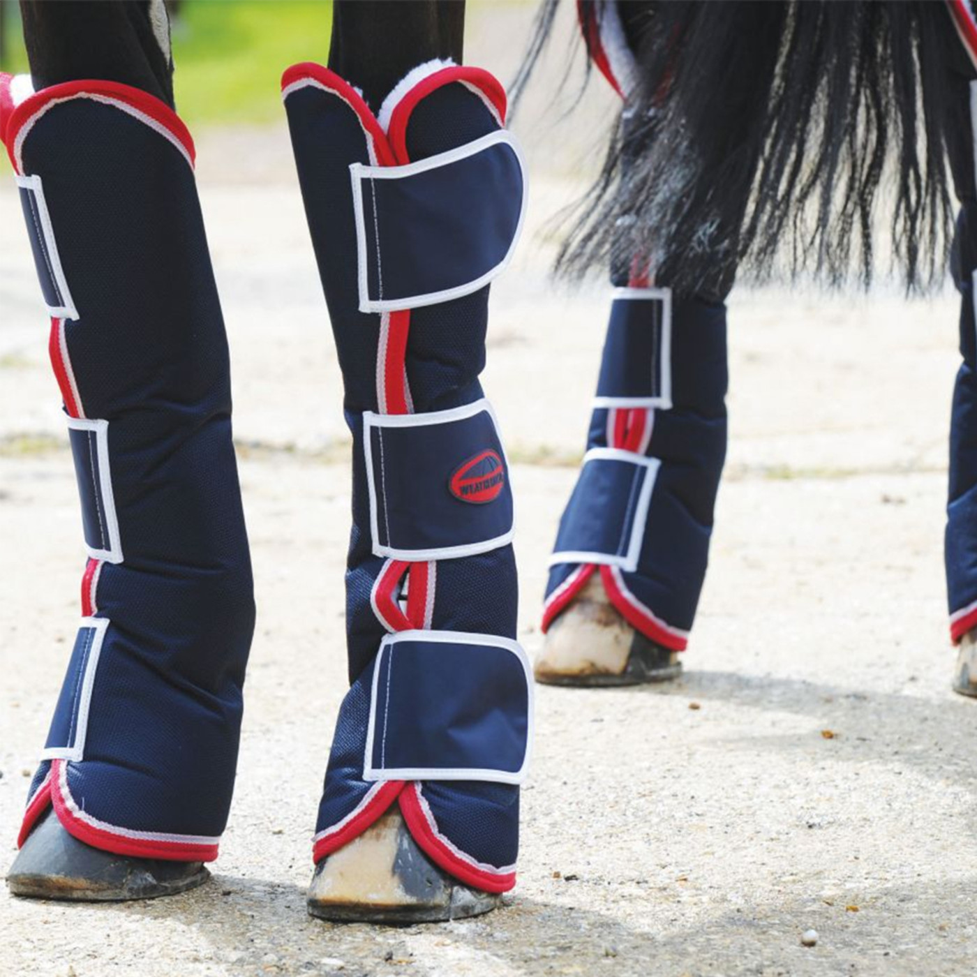 Weatherbeeta Wide Tab Long Travel Boots 187112 - Navy / Red / White ...