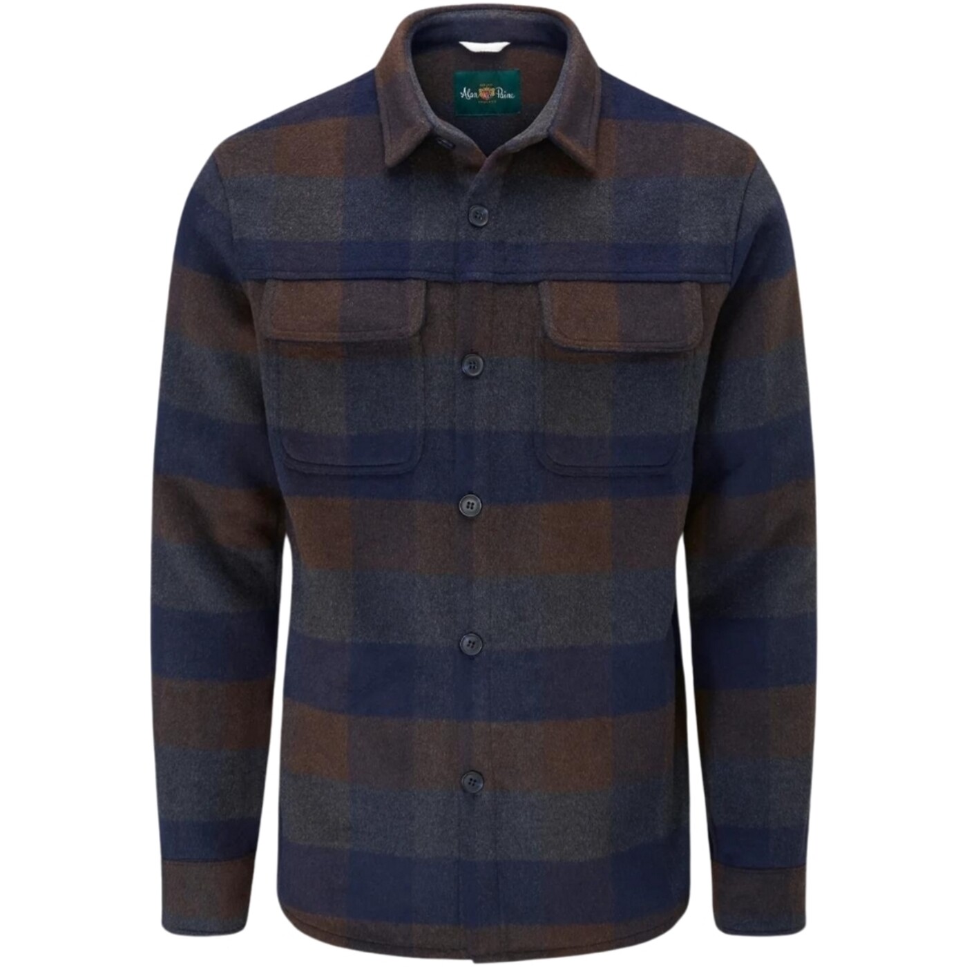 2024 Alan Paine Mens Ripley Plaid Shacket LA2453 - Navy - Mens ...