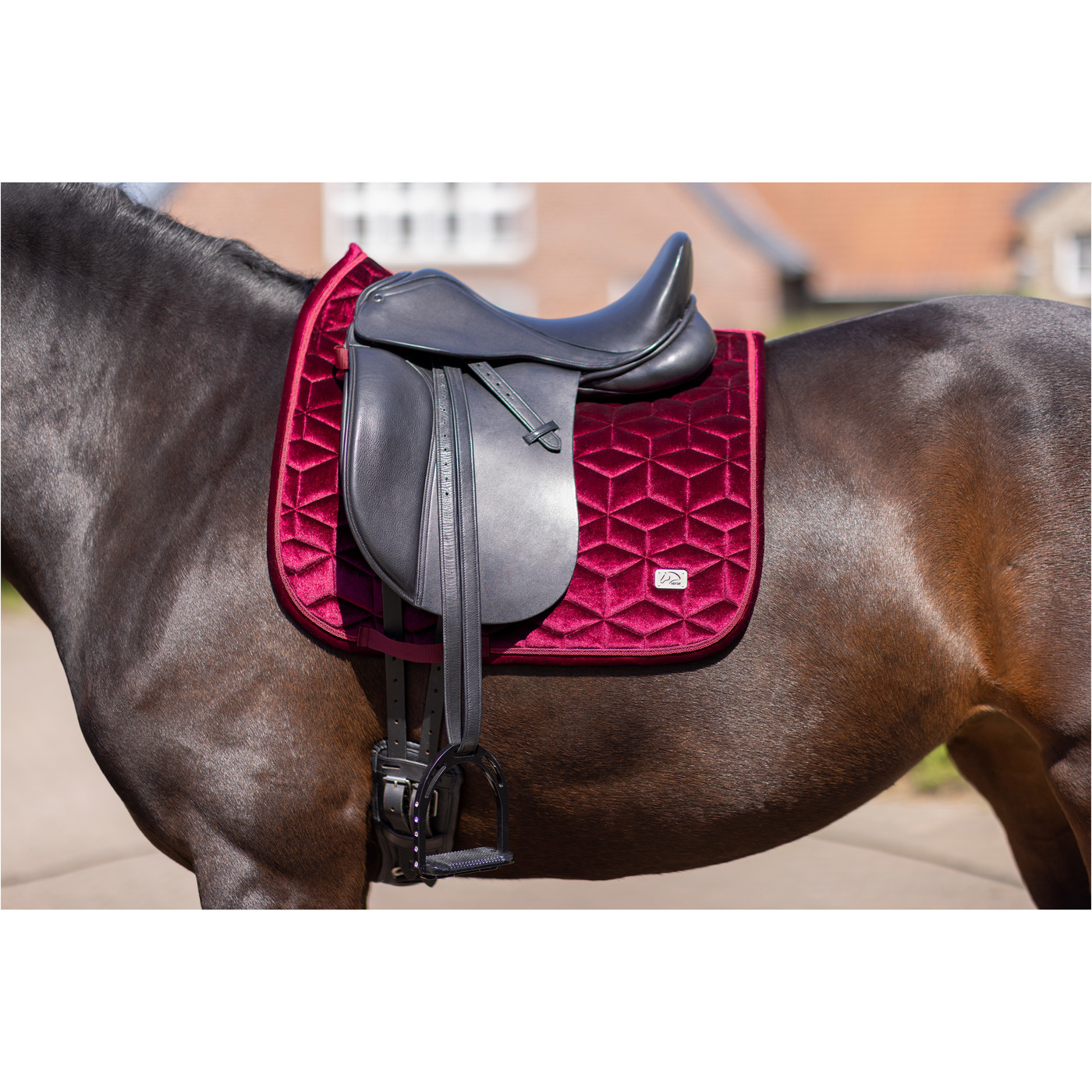 2022 HKM Mellow Velvet Saddle Pad 13469 - Wine Red - Horse - Numnahs & Saddle | The Drillshed