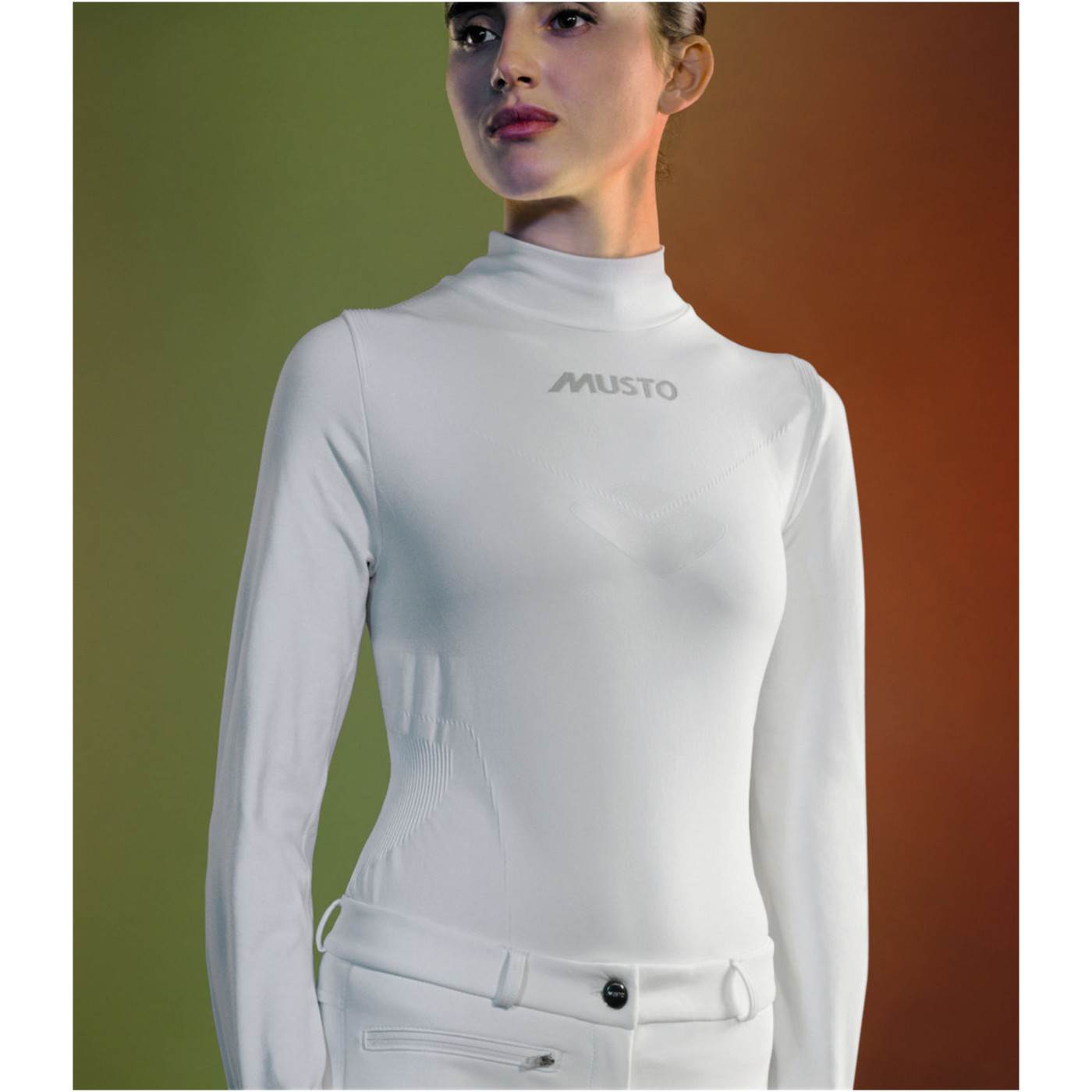 Musto Womens Base Layer Turtle Neck - White | The Drillshed