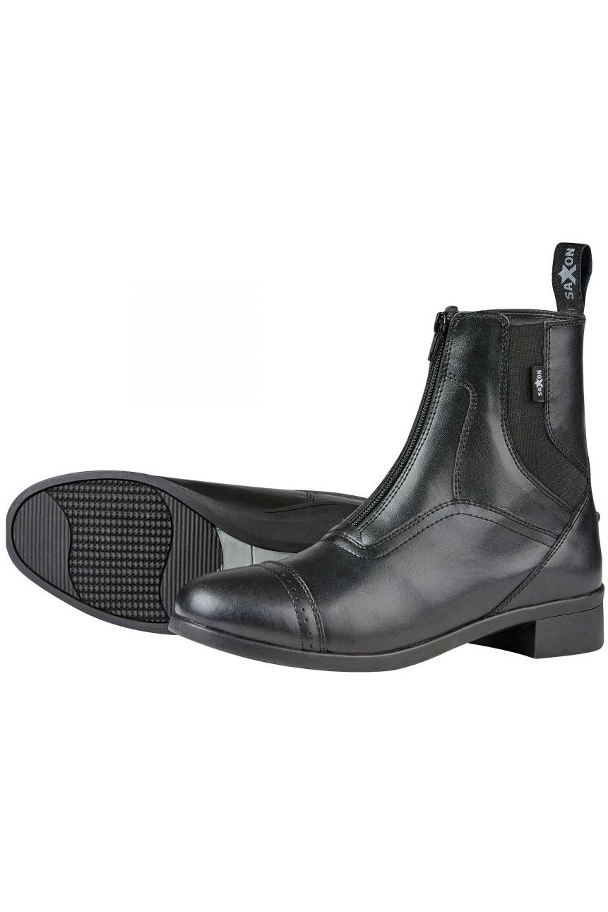 Saxon Junior Syntovia Zipped Paddock Boots 808743 - Black - Childrens ...