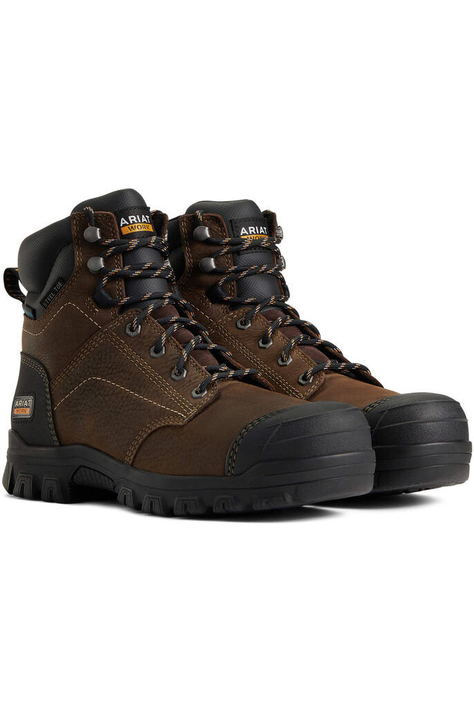 Ariat Womens Treadfast 6 Steel Toe Work Boots 10040405 - Dark Brown ...