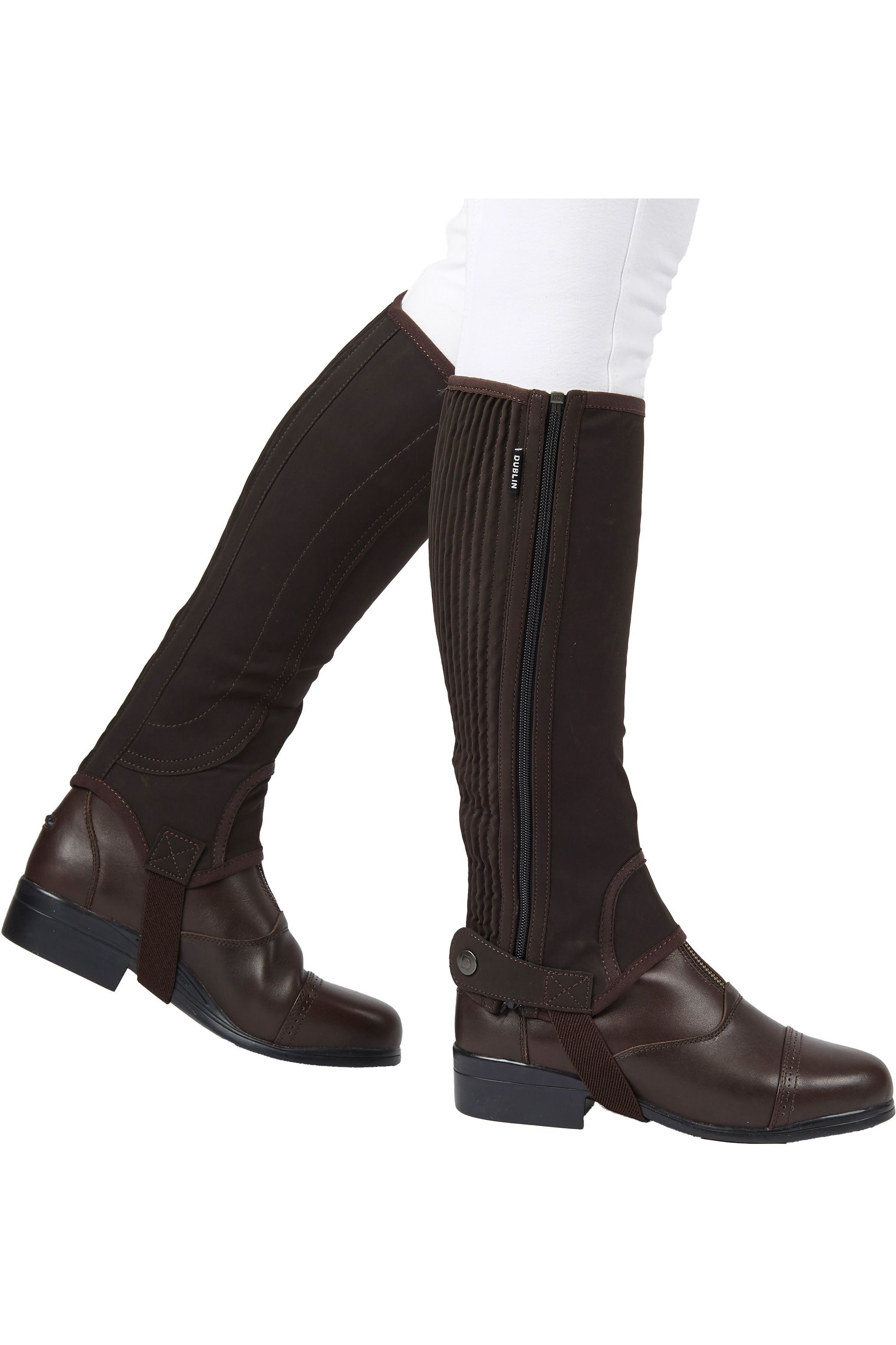 Dublin Womens Easy-Care Half Chaps II 591798 - Brown - Womens ...