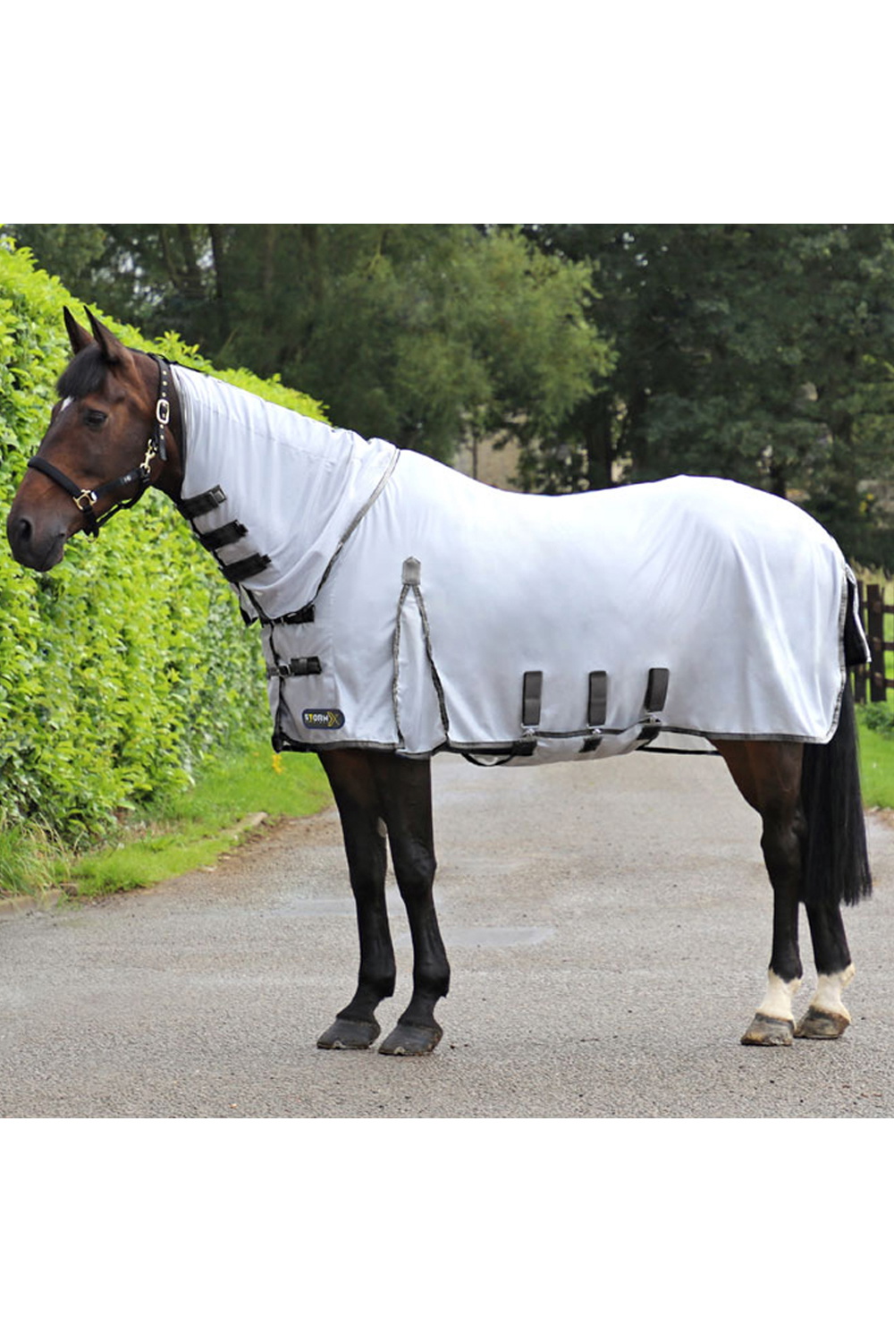 2023 Hy Equestrian StormX Original Gladiator Fly Rug 2678 - Weiß / Grau ...