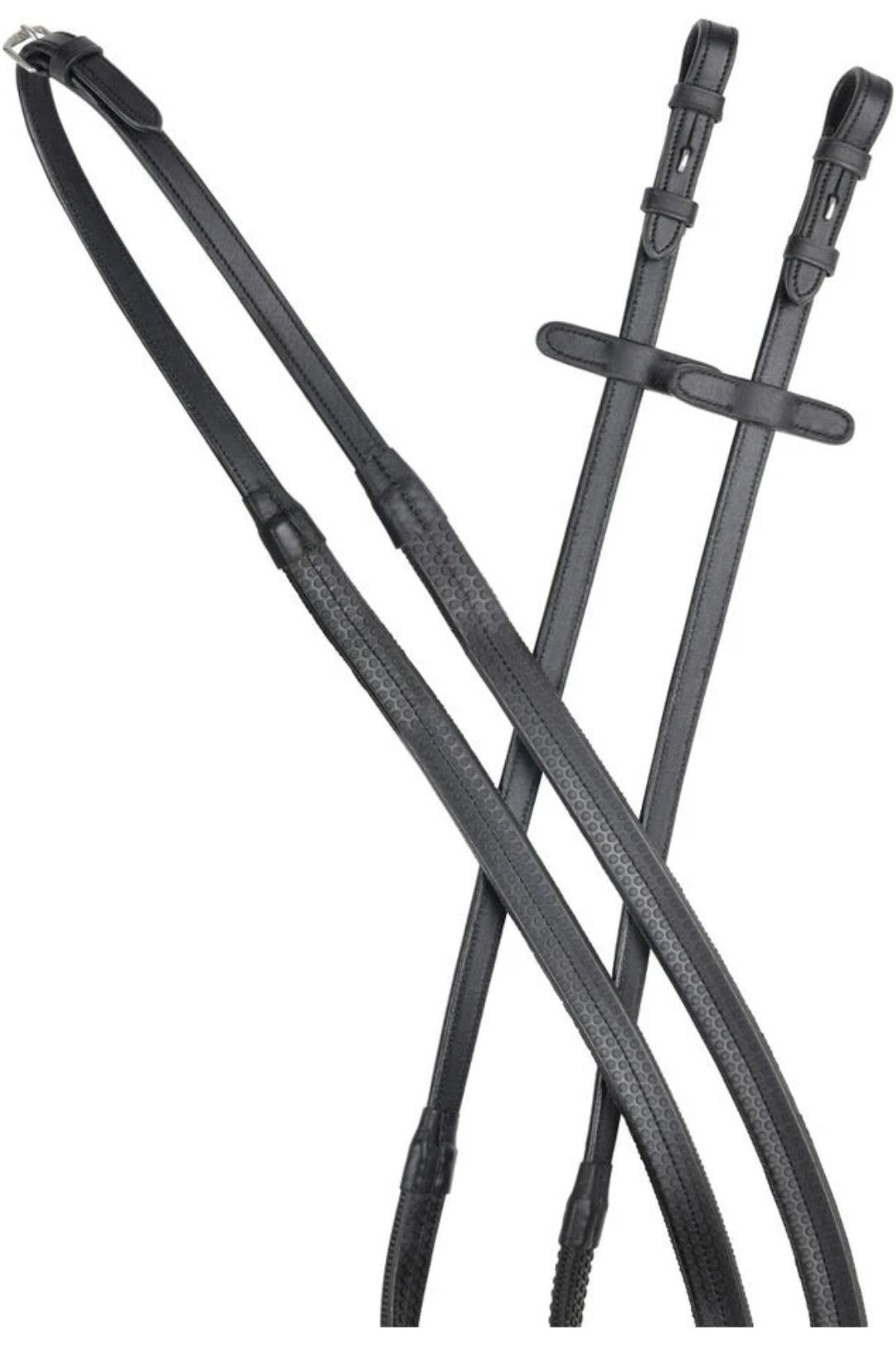 Collegiate Comfitec Opulux Plain Flat Rubber Reins 1025460001 - Black ...