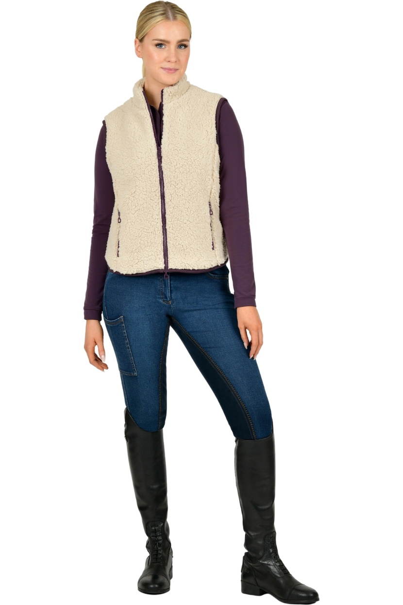 Dublin Thea Teddy Vest 1024229 - Natural Fur / Plum Perfect Trim ...