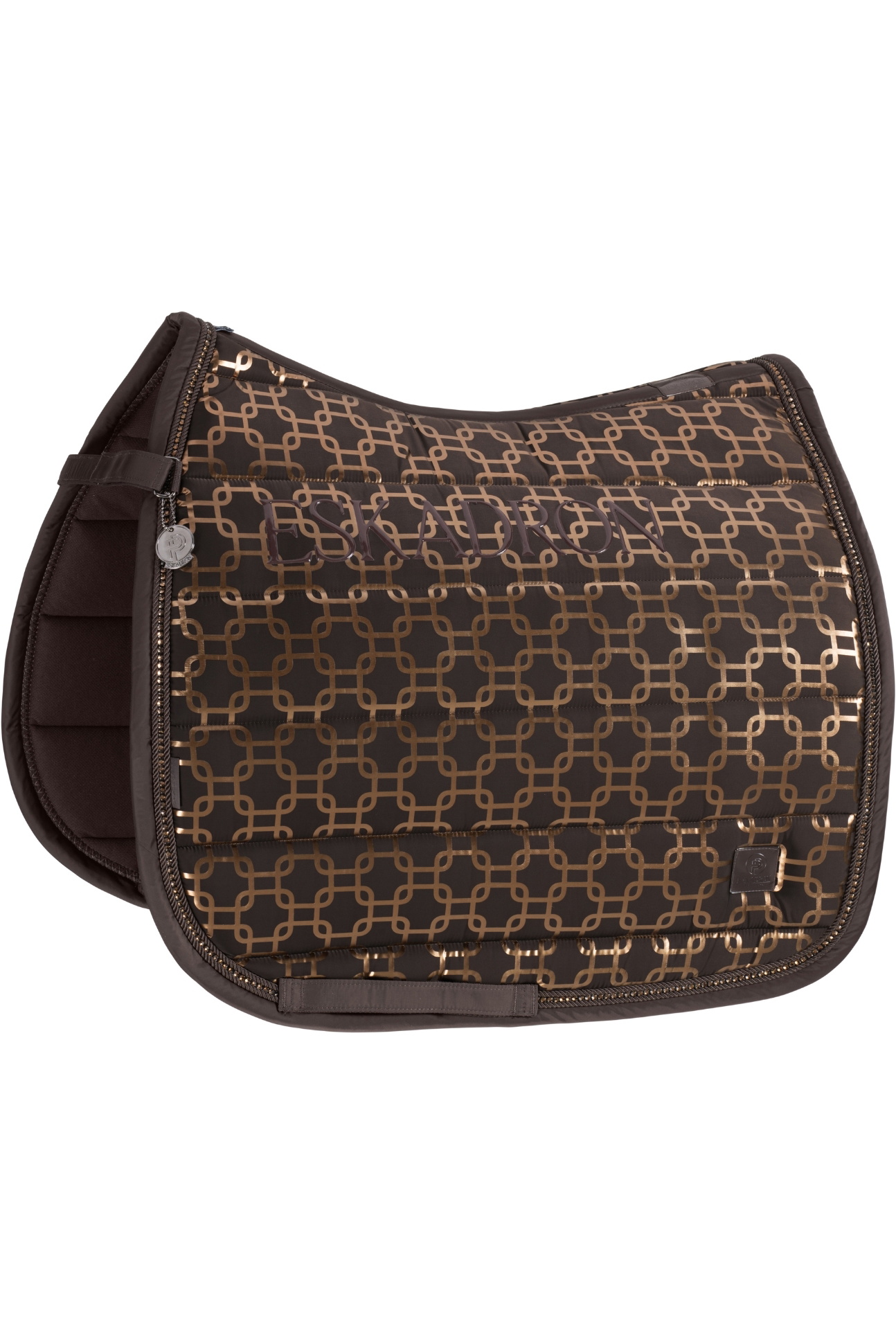 2024 Eskadron Glossy Chain Crystal Saddle Cloth 213240 444 - Teak Brown ...