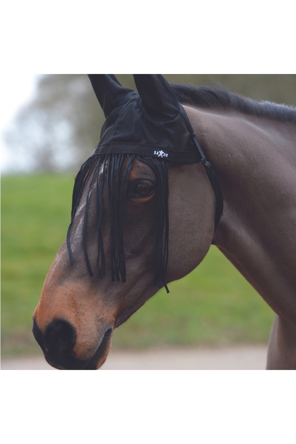 2024 Saxon Fly Fringe With Ears 100292 - Black - Horse - Fly Rugs ...