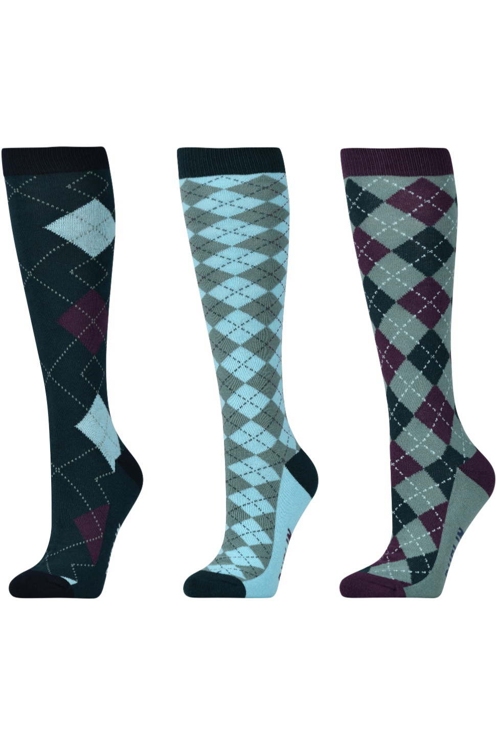 2025 Dublin 3 Pack Socks 1004094156 - Emerald Green Clan Argyle ...