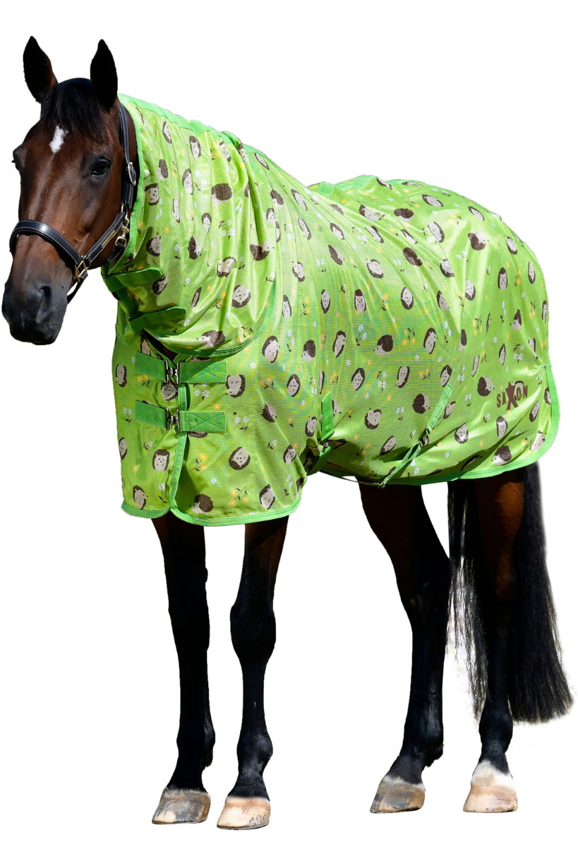 2025 Saxon Mesh Combo Neck 1002942 - Hedgehogs & Flowers Print - Horse ...