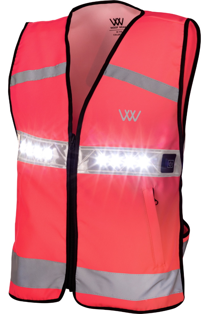 2025 Woof Wear Junior LED Hi Vis Riding Vest WA0036-VZPI - Hi Viz Pink ...