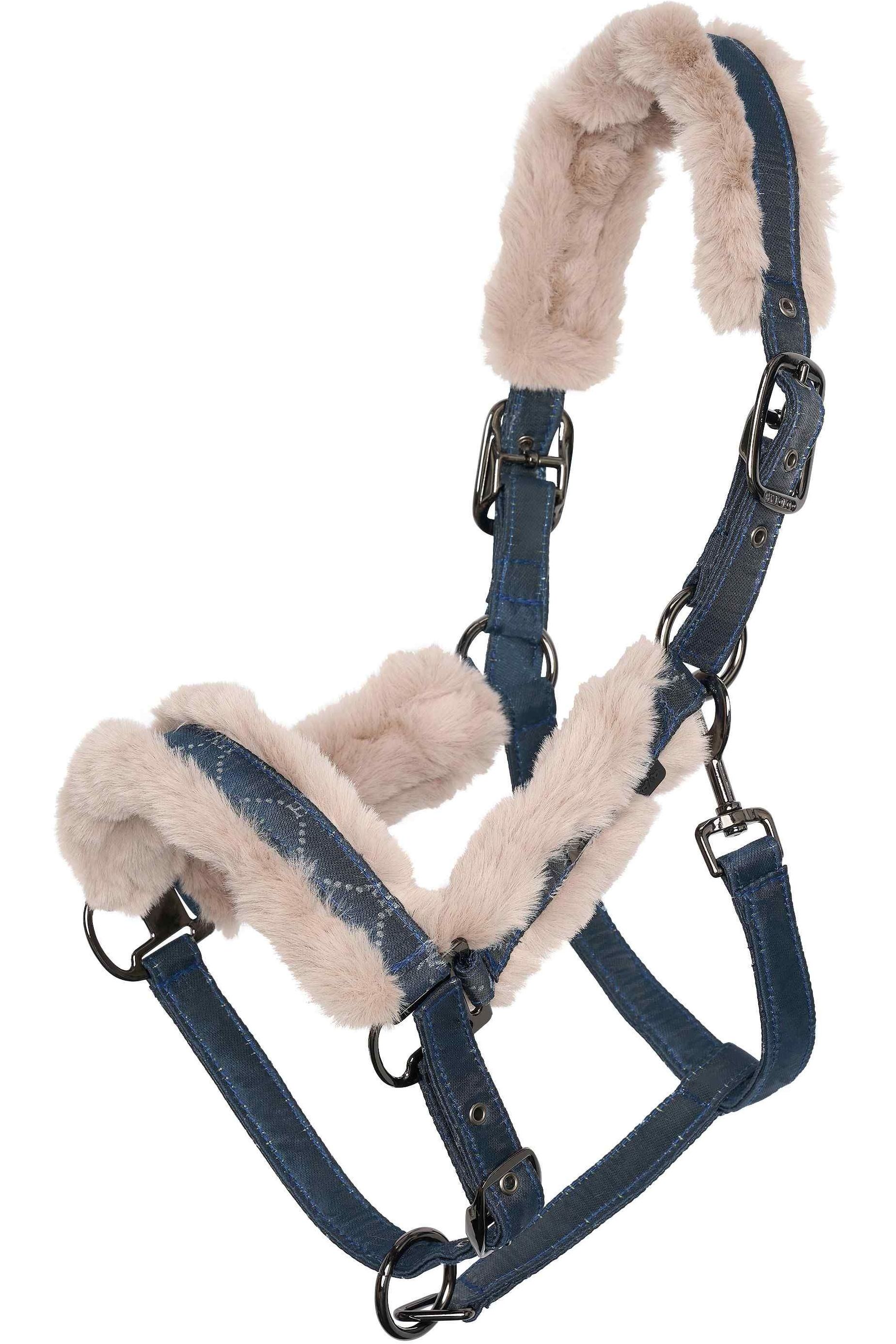 2022 HV Polo Welmoed Shine Headcollar 1601093452 - Deep Sea Blue - Horse - Saddlery | The Drillshed