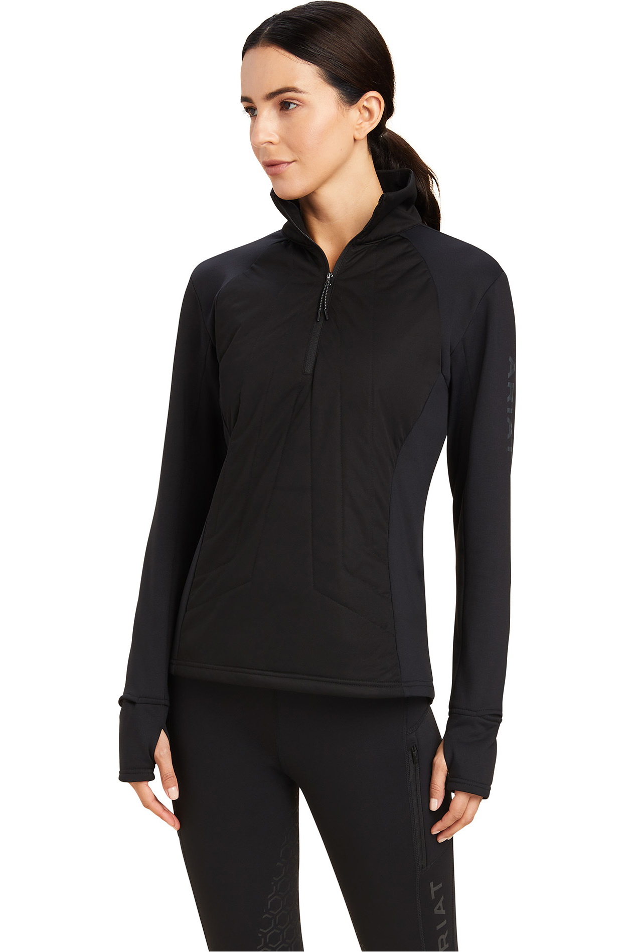 Ariat Womens Venture 1/2 Zip Sweatshirt 10041395 - Black - Womens ...