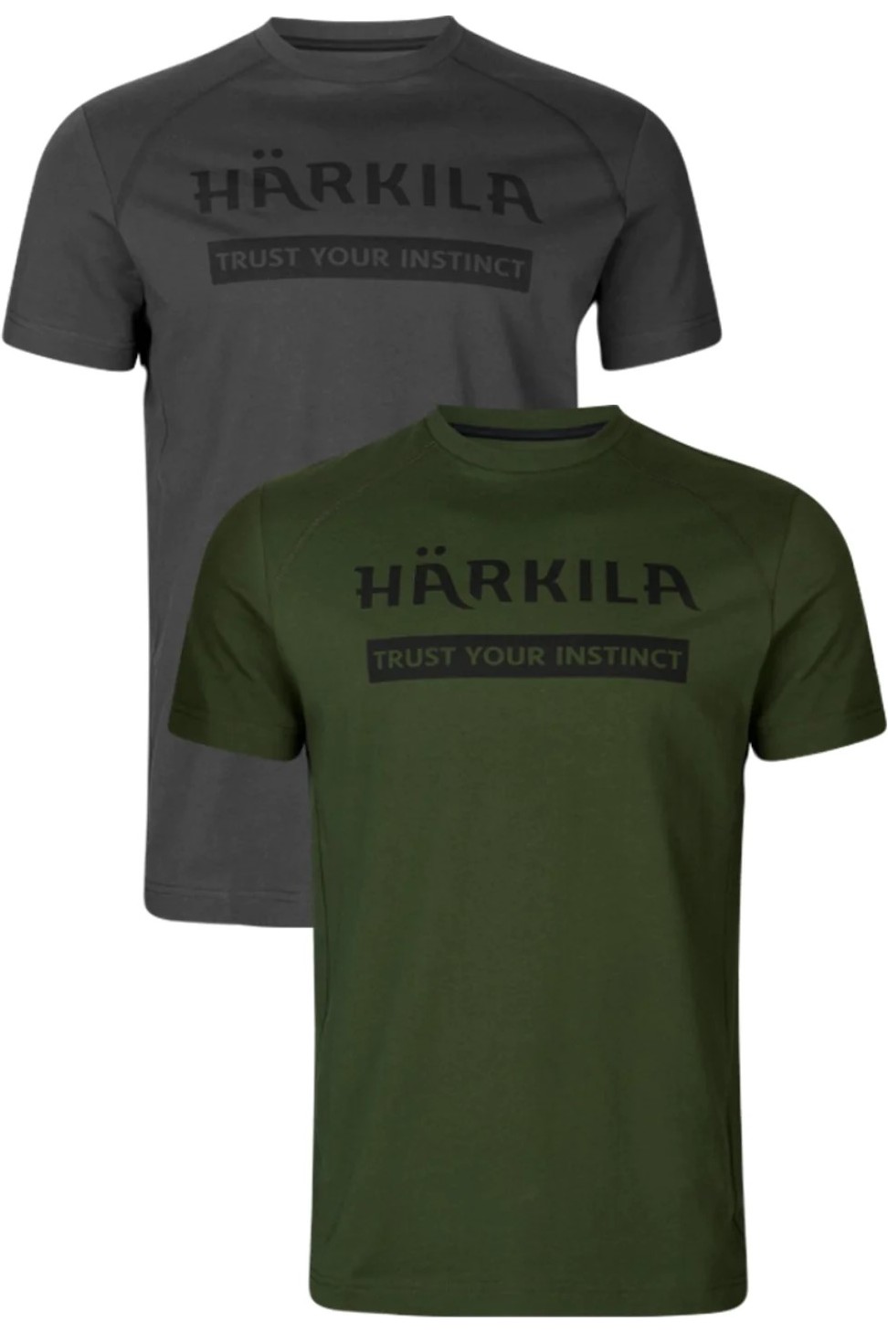 2023 Harkila 2 Pack Mens Logo T-Shirt 160105033 - Duffel Green ...