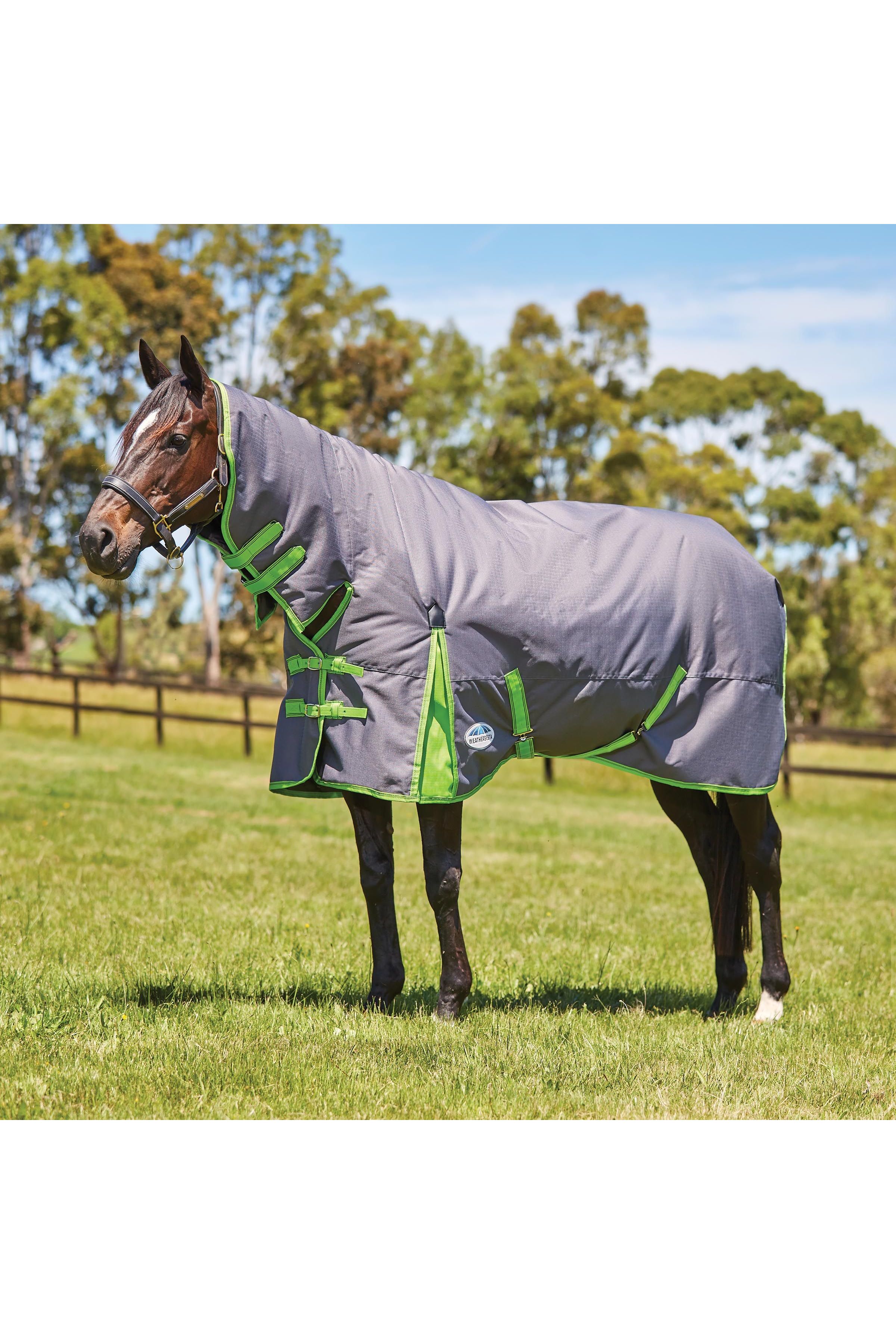Weatherbeeta Comfitec Essential Heavy Combo Neck Rug - Grey / Lime ...