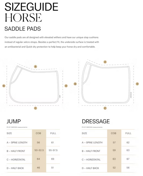 PS of Sweden Saddle Pad Dressage Signature 1110-040 - Dark Ivory | The ...